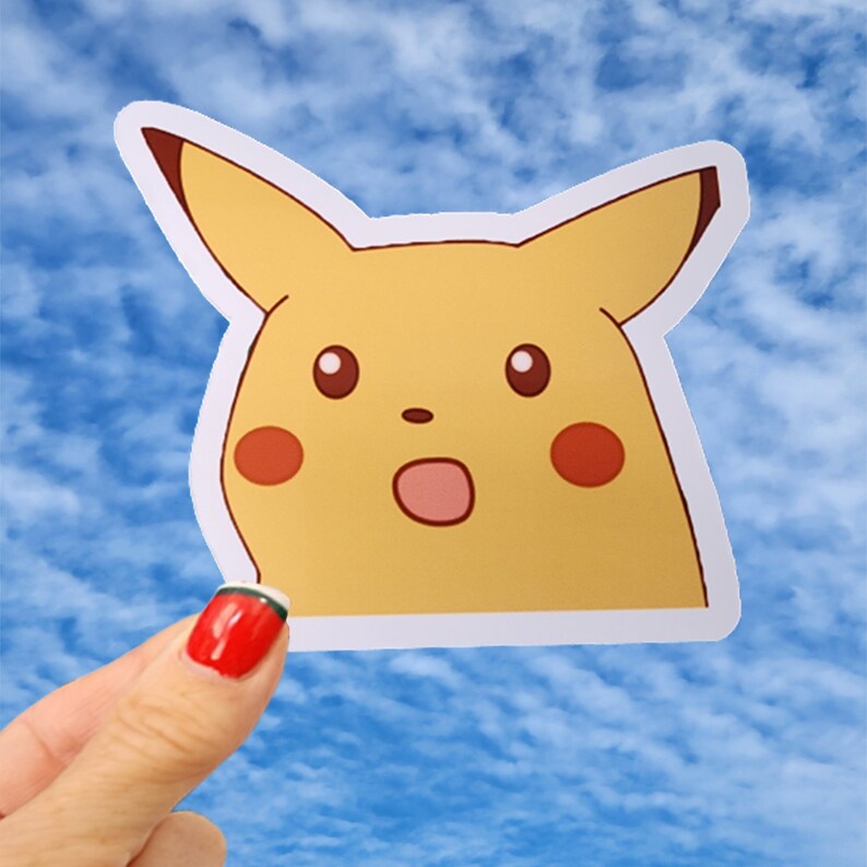 Surprised Pikachu Sticker Pokemon Sticker Pikachu Meme - Etsy