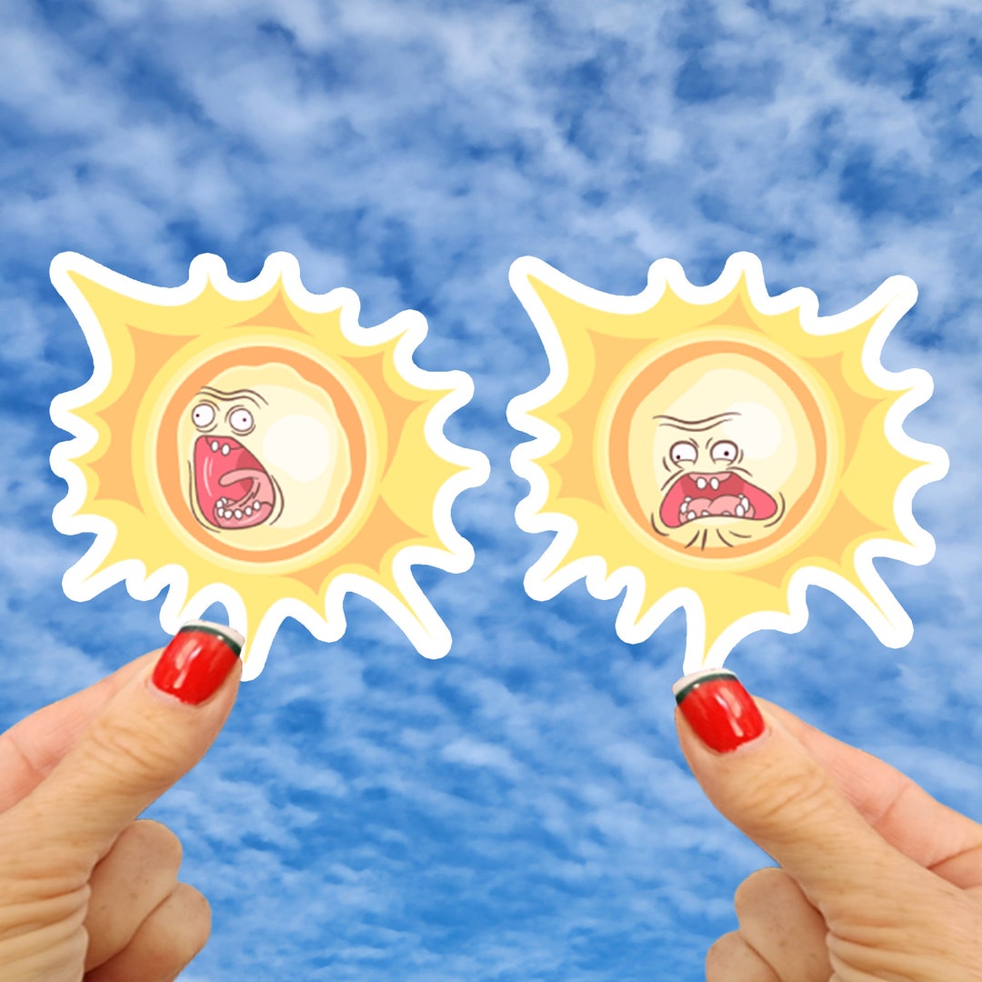 Rick and Morty Screaming Sun Sticker, Screaming Sun Sticker, Rick and ...