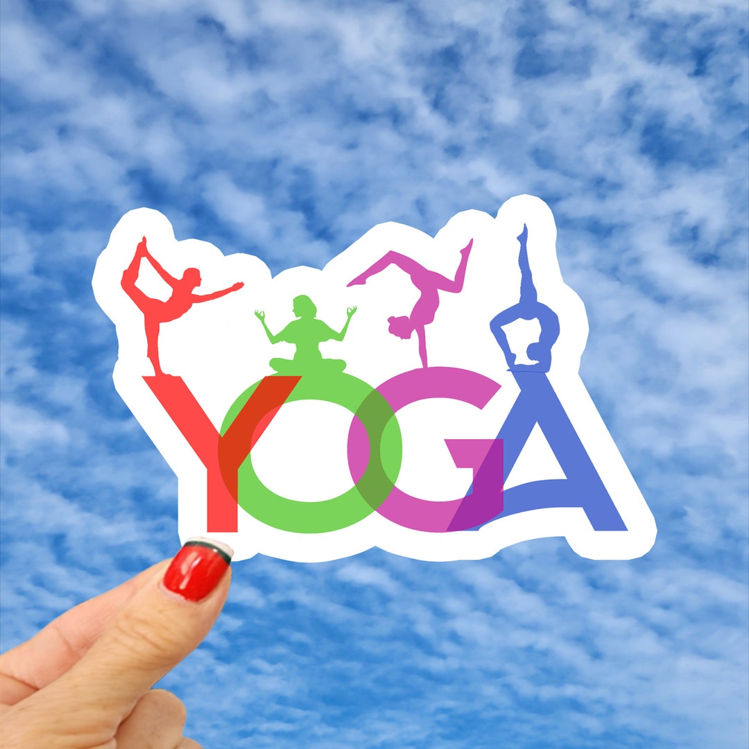 Yoga Poses Sticker, Gym Sticker, Fitness Sticker, Workout Sticker, Zen ...