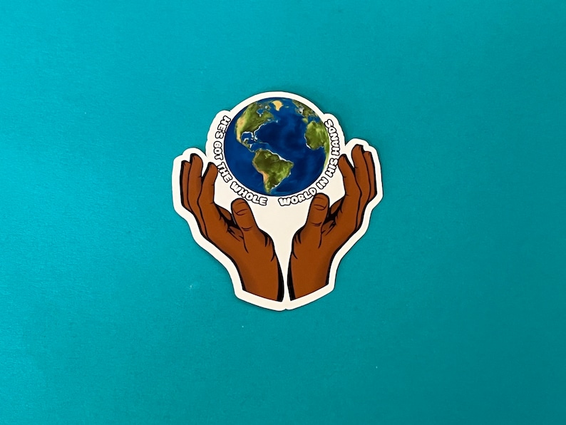 He's Got the Whole World in His Hands Sticker Hands - Etsy