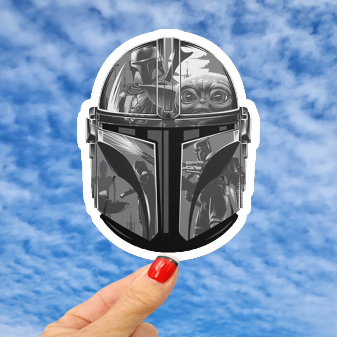 Mandalorian Sticker, Mando Baby Yoda Sticker, Star Wars Sticker, Bounty ...