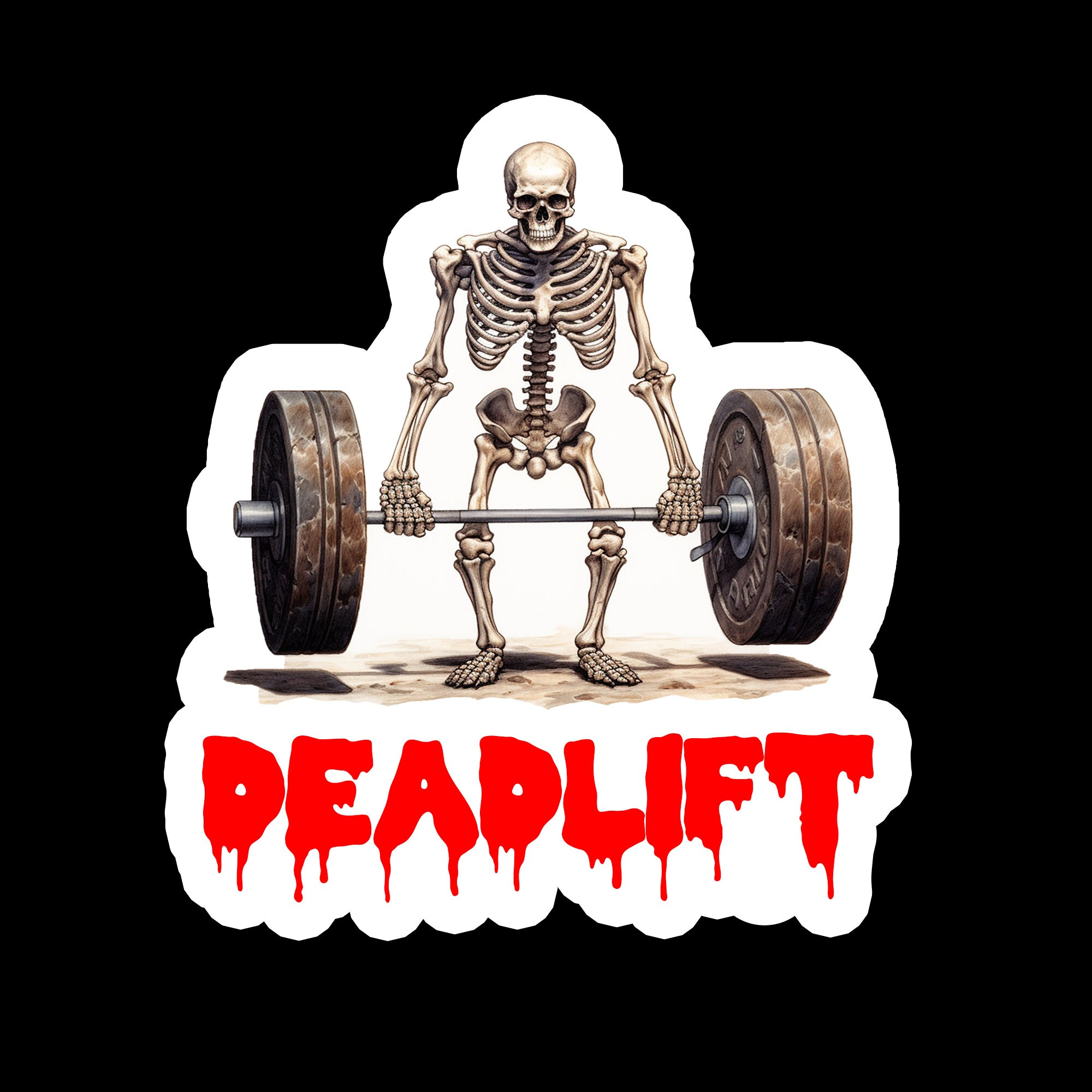 Deadlift Dead Lifting Weight Gym Sticker, Funny Gym Sticker, Weight ...