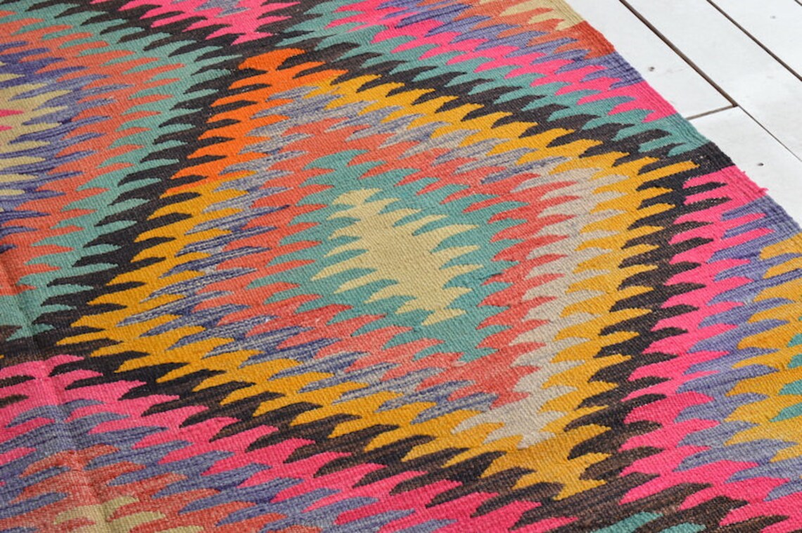 Bohemian Kilim Rug 5.7 Ft X 8.7ft 177x268 Cm Anatolian - Etsy