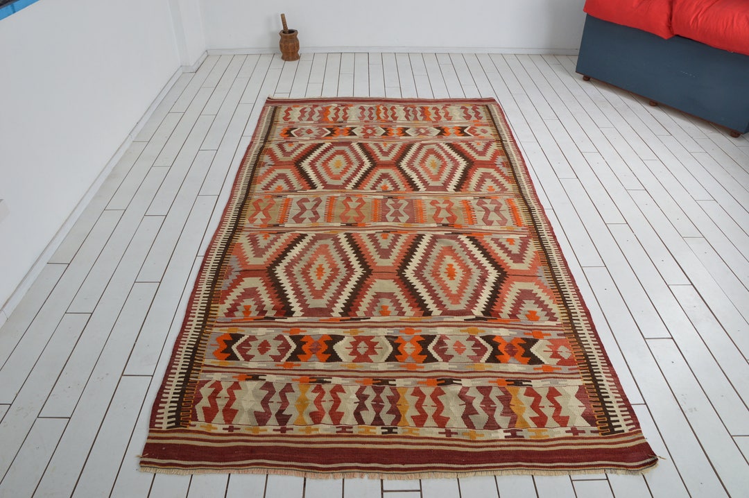 Kilim Rug, 4.9ft X 8.5 Ft, 150x263 Cm, Kilim Rug, Home Decor Rug ...