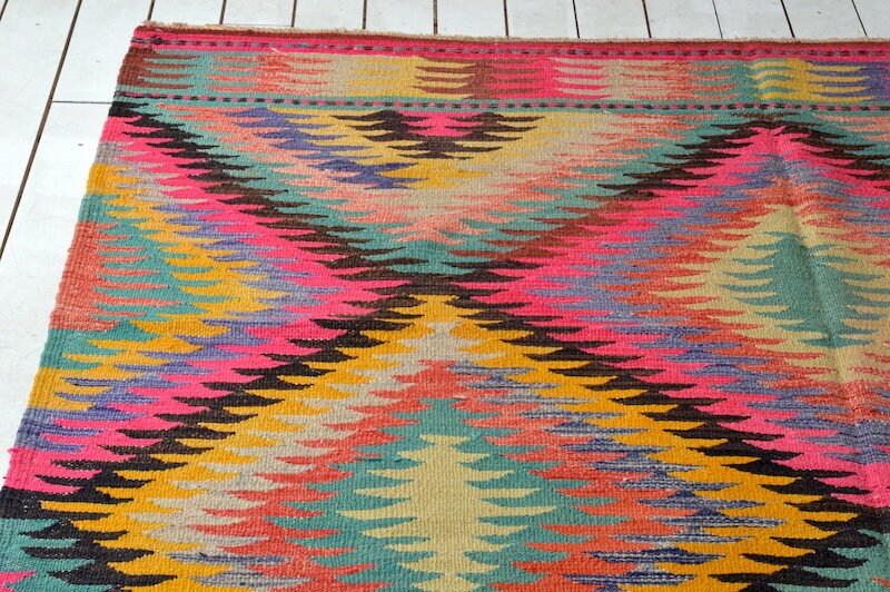 Bohemian Kilim Rug 5.7 Ft X 8.7ft 177x268 Cm Anatolian | Etsy