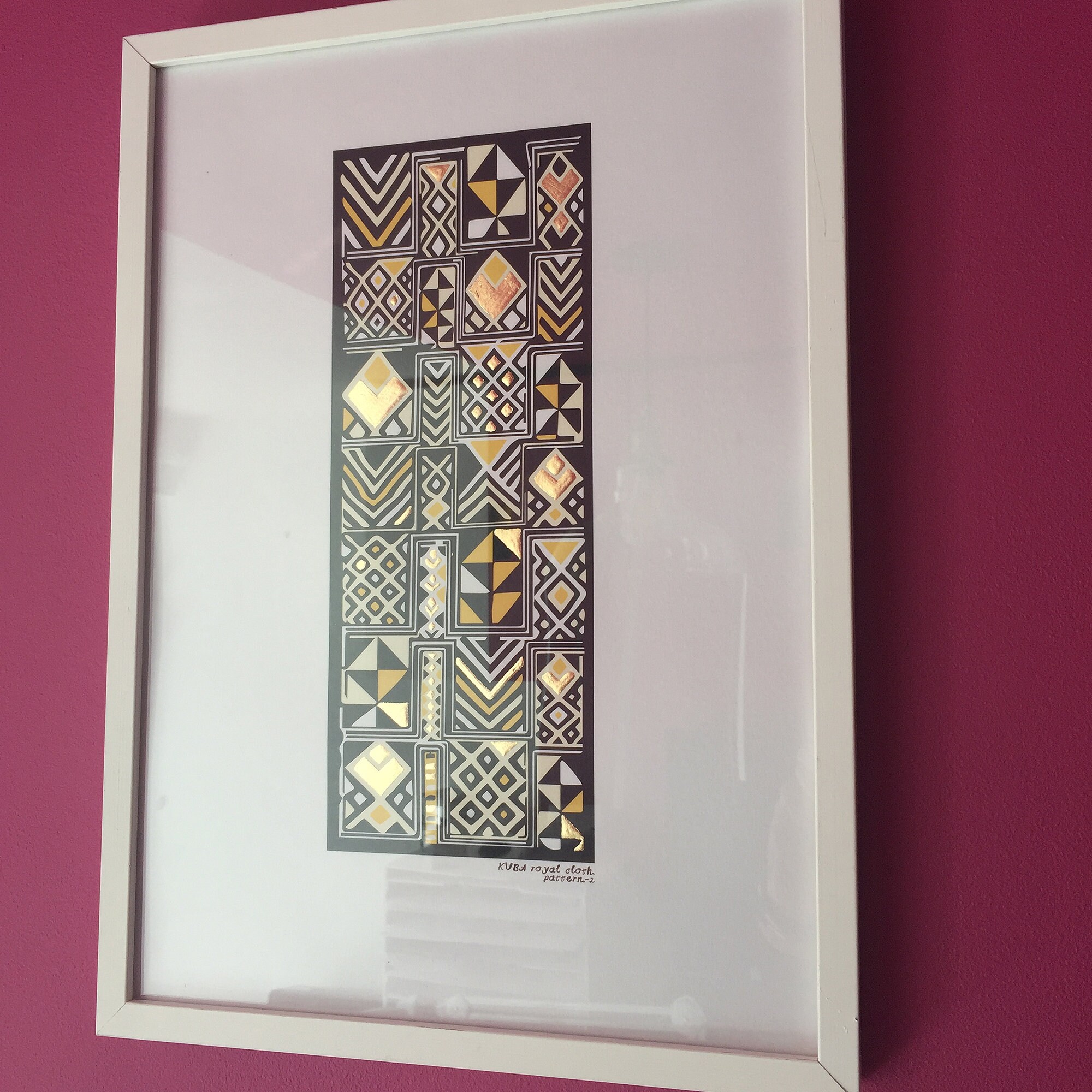 KUBA Royal Cloth Pattern-2 Print, With Gold Leaf Detail - Etsy