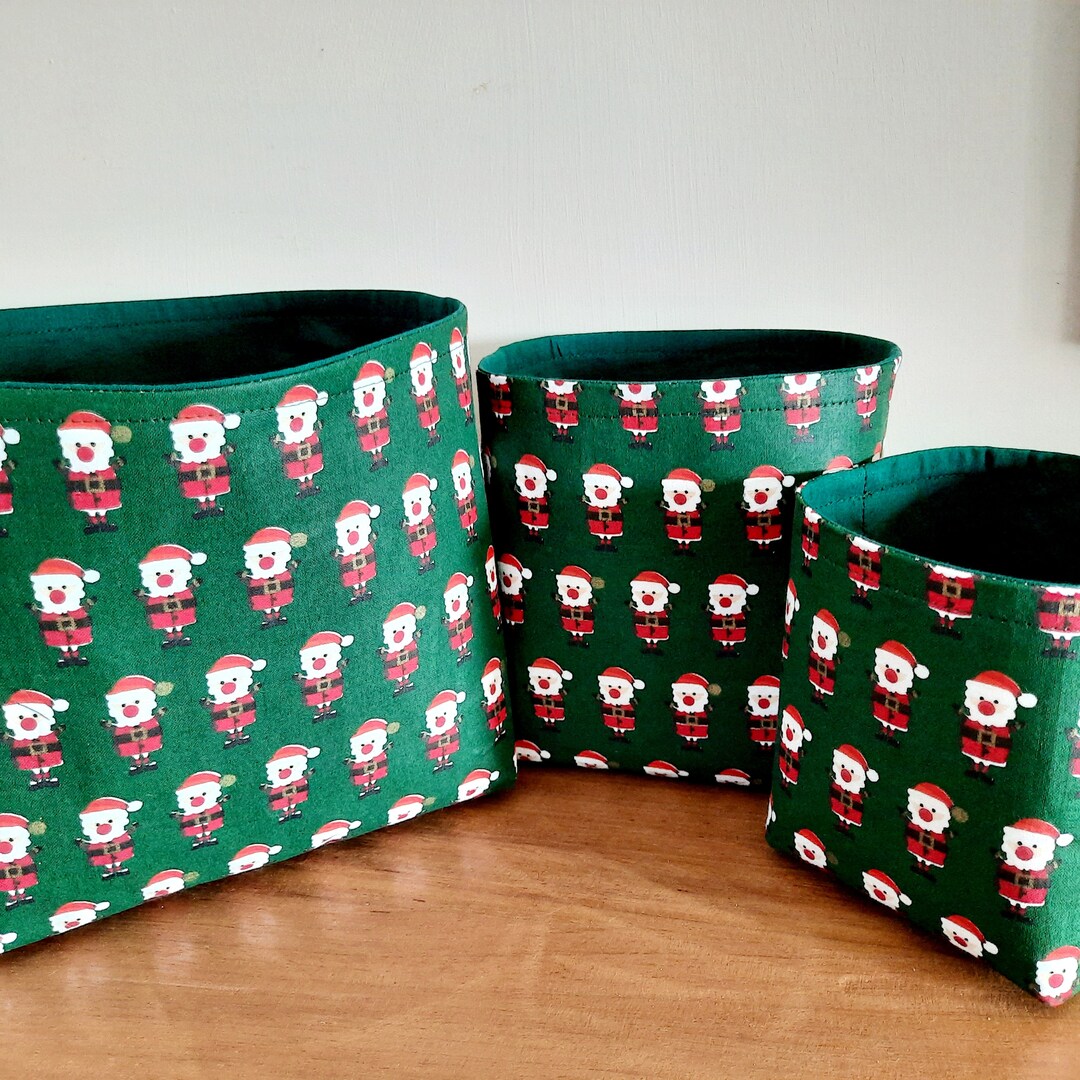 Christmas Fabric Baskets Secret Santa Gift Christmas Gift - Etsy