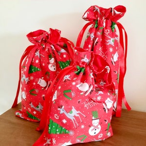 Drawstring Reusable Christmas Gift Bags, Gift Bags,fabric Gift Bags ...