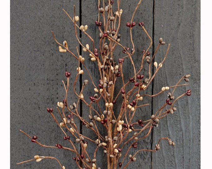 Pip Berry Floral Pick / Spray / Stem - 20" High - Pecan Pie - Burgundy ...