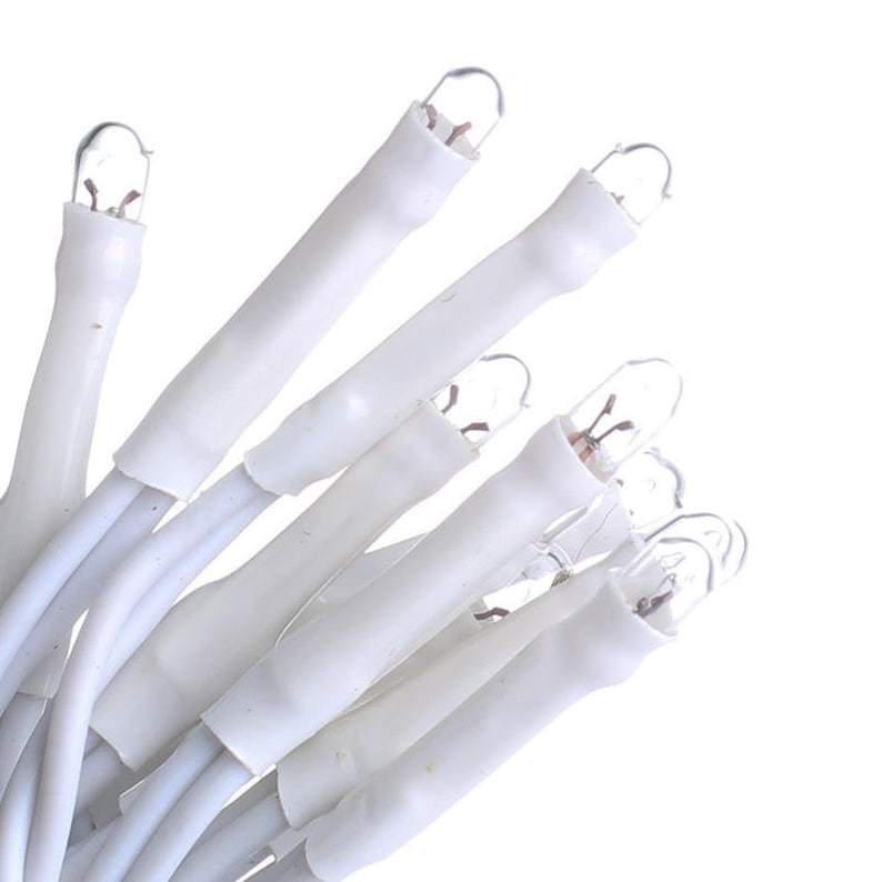 140 Count Light String / Strand / Set - White Cord - Clear Teeny Rice ...