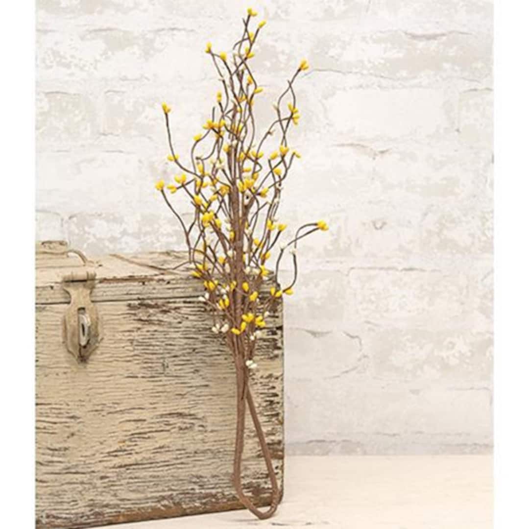 Pip Berry Floral Pick / Spray / Stem - 20" High - Yellow & Cream ...