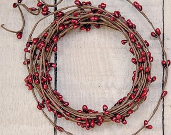 Garland - Pip Berry Single Strand / String - 18' Feet Long - Burgundy ...