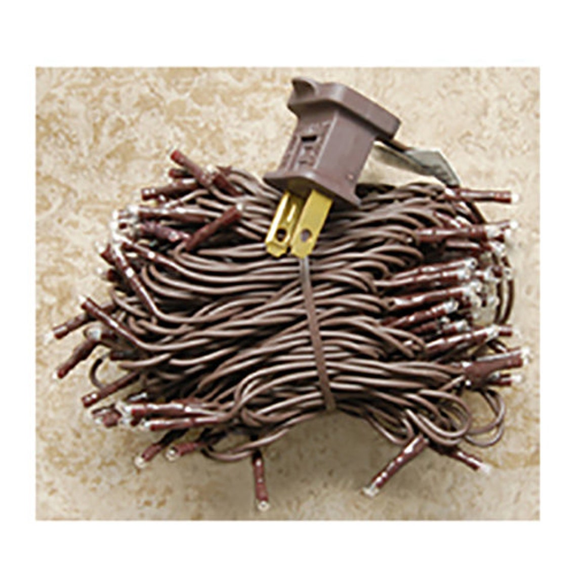 100 Count Light String / Strand / Set - Brown Cord - Clear Teeny Rice ...