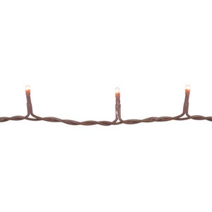 100 Count Light String / Strand / Set - Brown Cord - Clear Teeny Rice ...