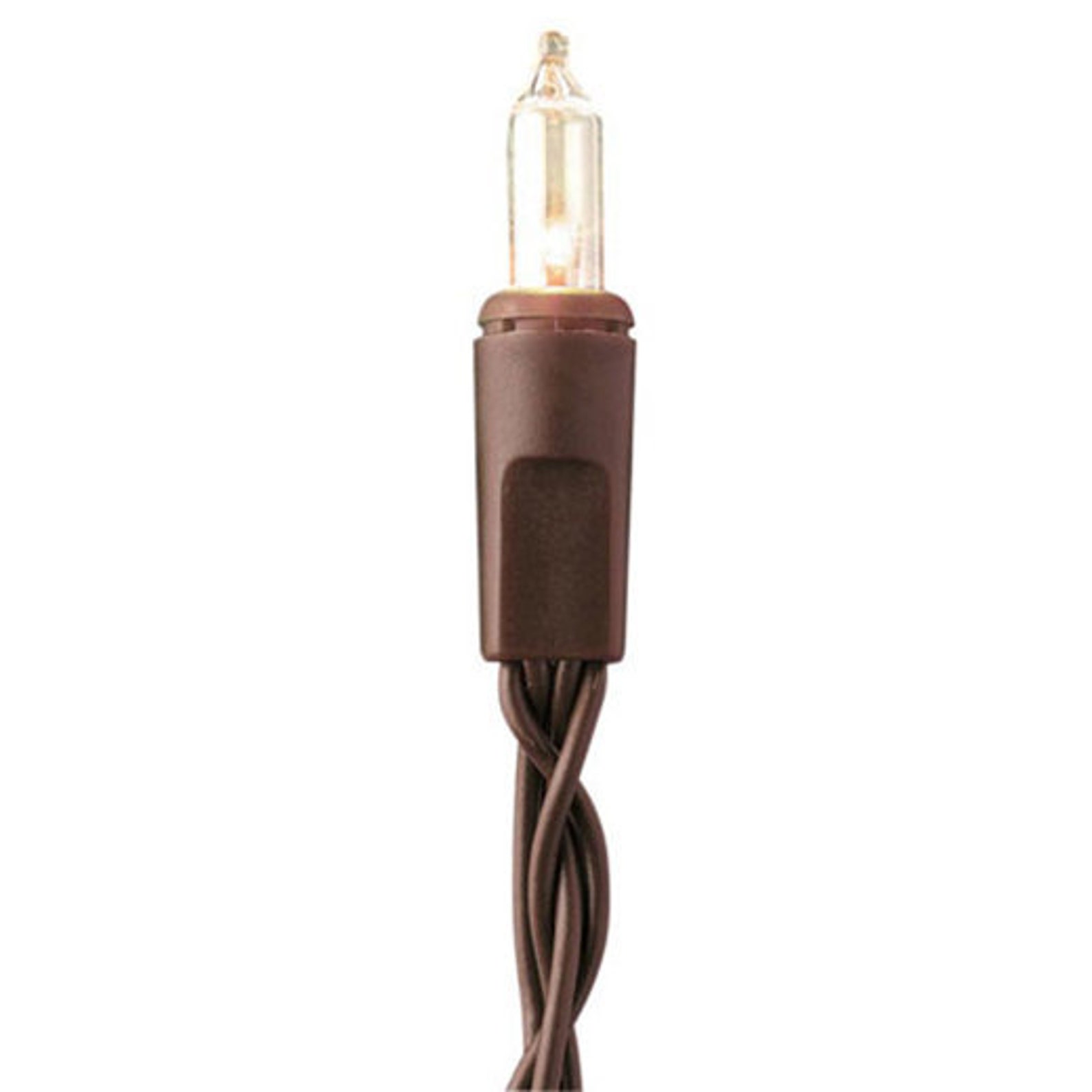 50 Count Light String / Strand / Set - Brown Cord - Clear Miniature ...