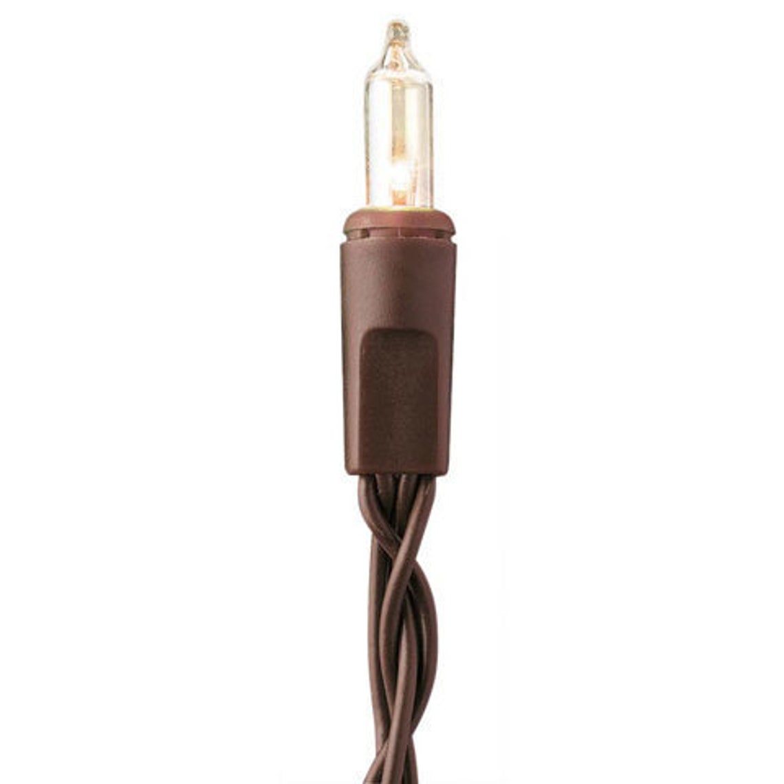 20 Count Light String / Strand / Set - Brown Cord - Clear Miniature ...
