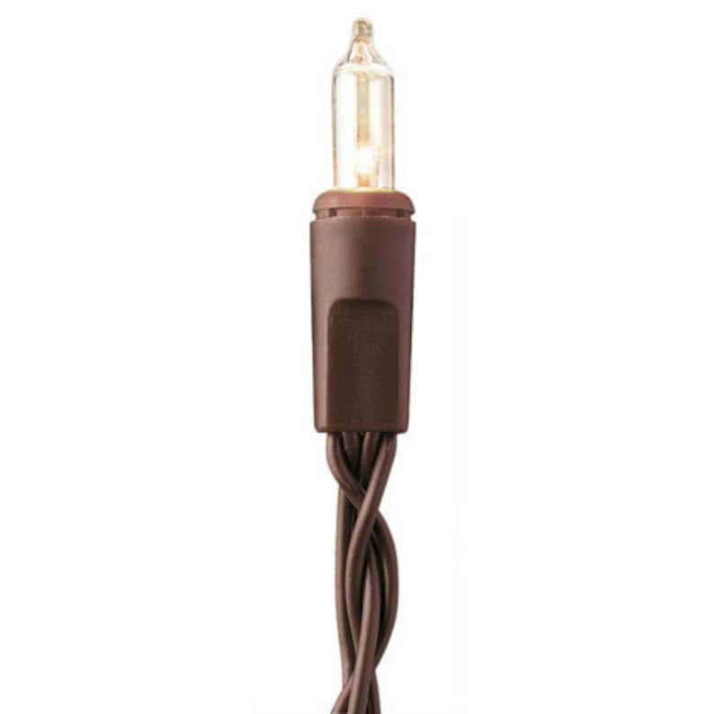 20 Count Light String / Strand / Set - Brown Cord - Clear Miniature ...