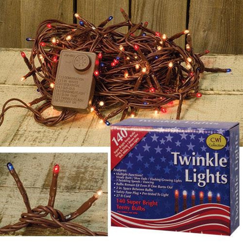 140 Count Light String/strand/set Brown Cord Patriotic - Etsy