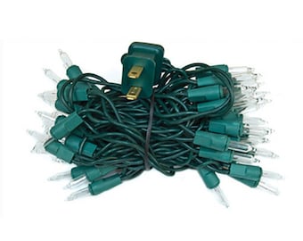 10 Count Light String / Strand / Set - Brown Cord - Clear Miniature ...