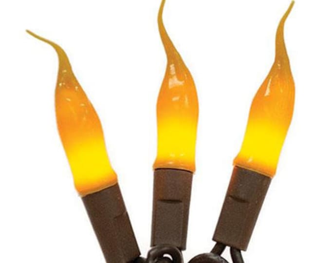 10 Count Light String / Strand / Set Brown Cord Silicone Dipped ...