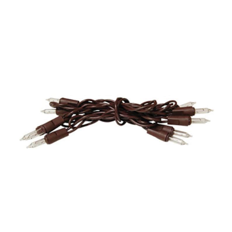 10 Count Light String / Strand / Set - Brown Cord - Clear Miniature ...