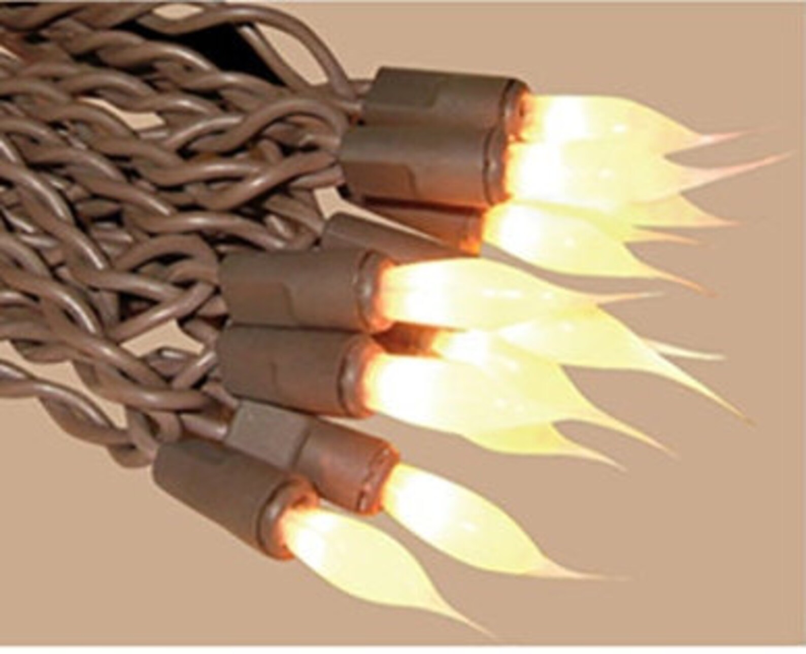 10 Count Light String / Strand / Set - Brown Cord - Silicone Dipped ...