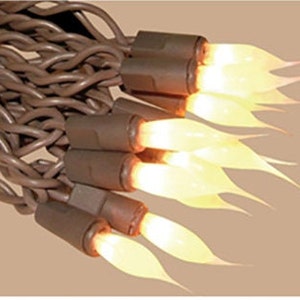 10 Count Light String / Strand / Set - Brown Cord - Silicone Dipped ...