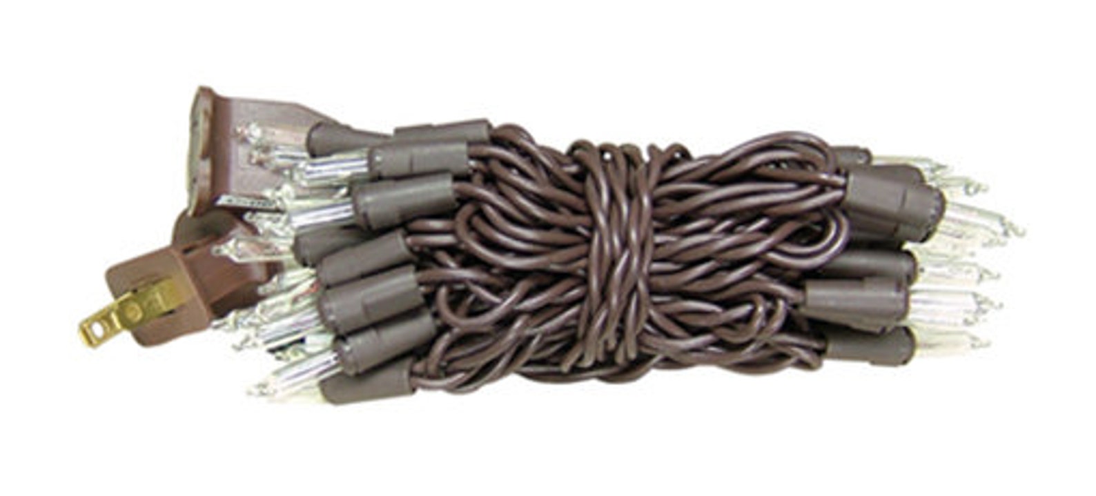 50 Count Light String / Strand / Set - Brown Cord - Clear Miniature ...