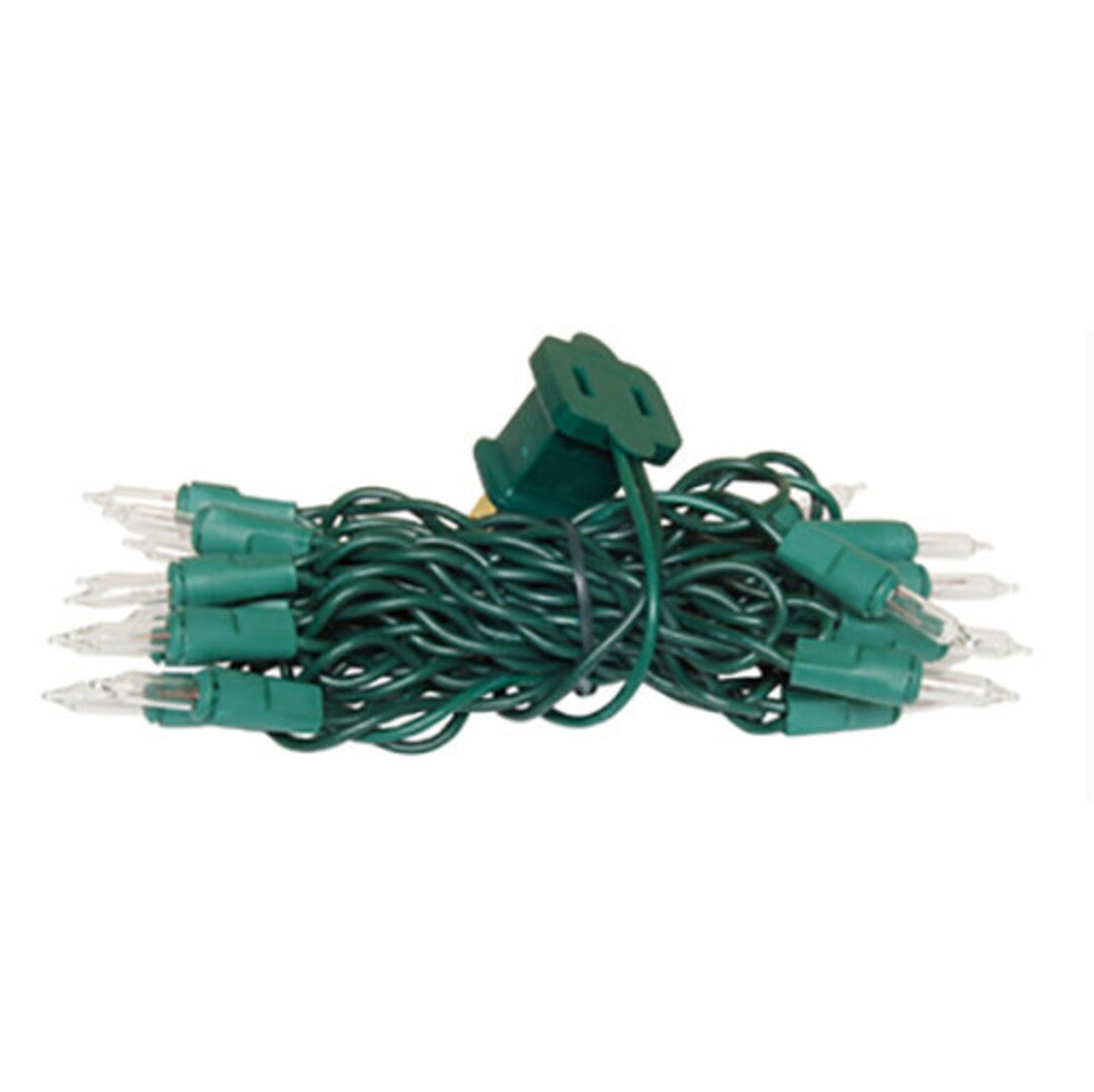 20 Count Light String / Strand / Set - Green Cord - Clear Miniature ...