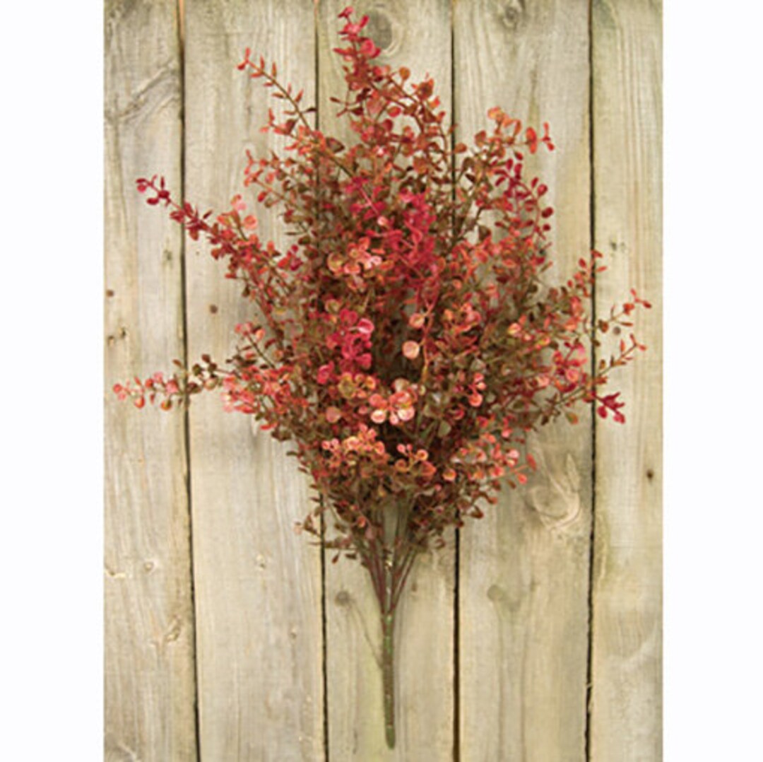 Floral Pick / Spray / Bush - Red Peppergrass - 21" High - Rust, Green ...