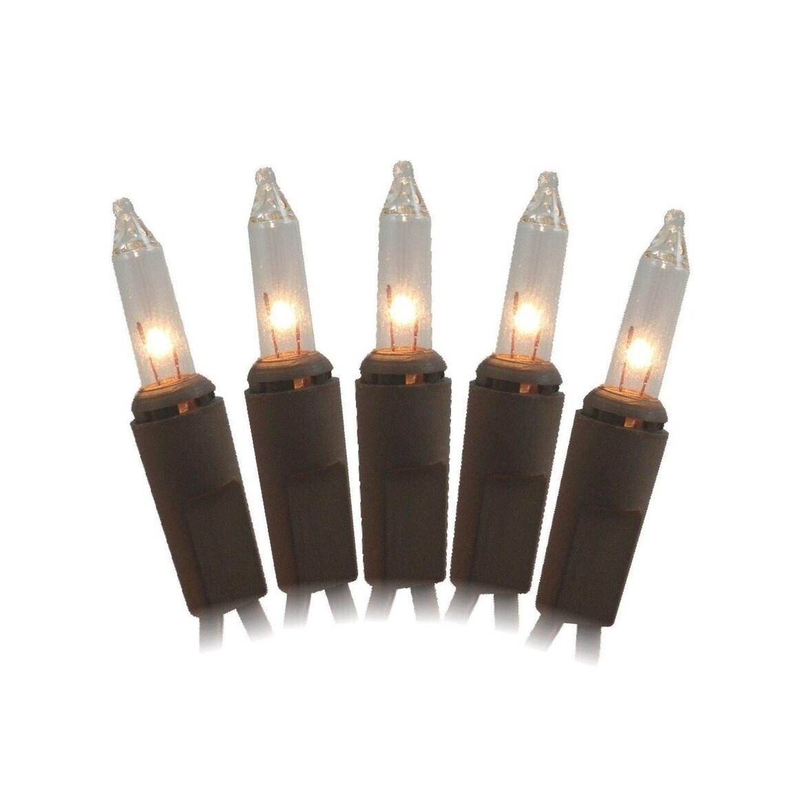 100 Count Light String / Strand / Set - Brown Cord - Clear Miniature ...