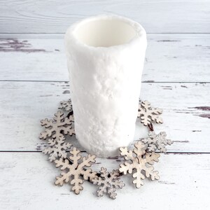 Glittered Natural Wood Snowflake Candle Ring / Mini Wreath 4.5 Inner ...