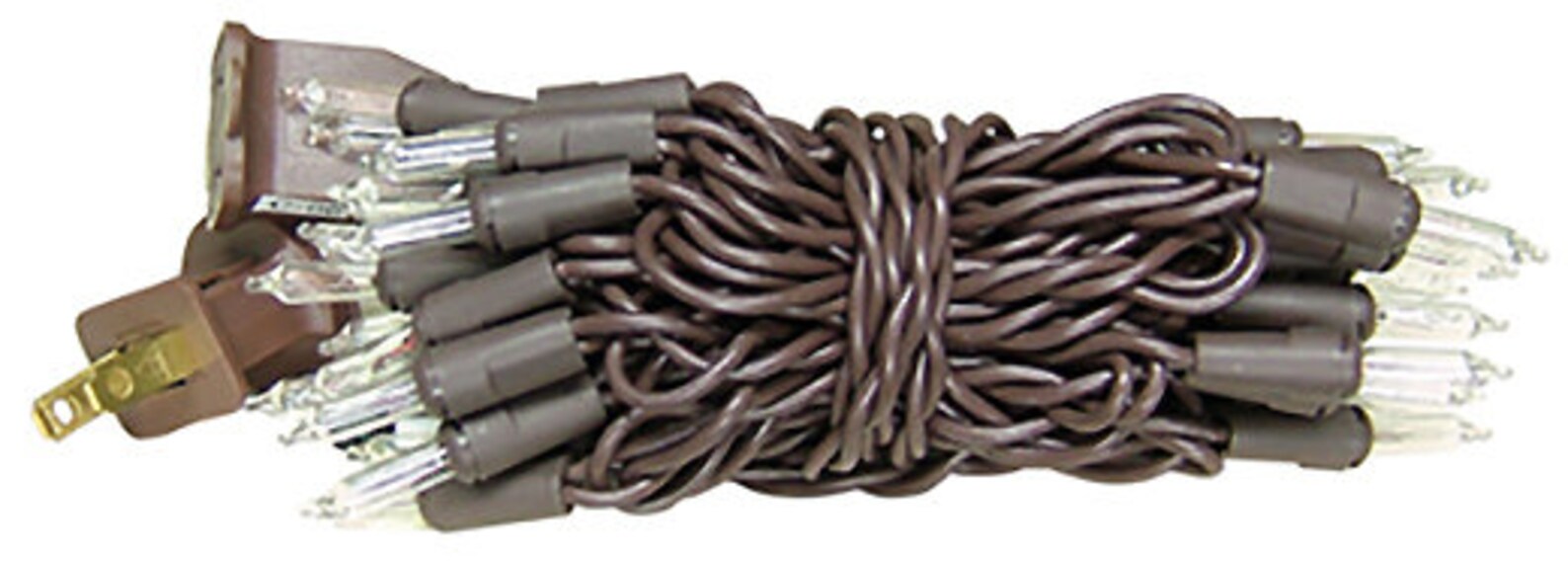 100 Count Light String / Strand / Set - Brown Cord - Clear Miniature ...