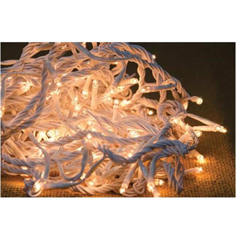 20 Count Light String / Strand / Set - White Cord - Clear Teeny Rice ...