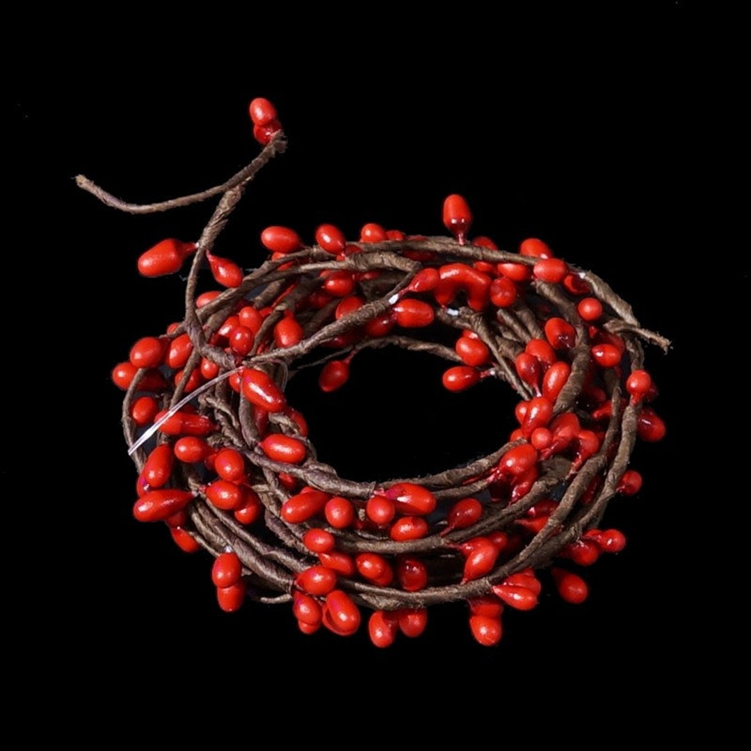 Garland - Pip Berry Single Strand / String Garland 6 Feet / 72" - Red ...