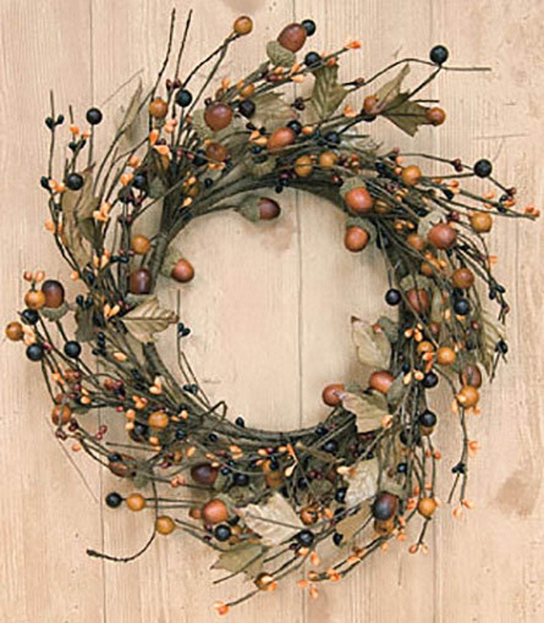 Wreath - Country Mix Acorn - 12" Outer Diameter - Thanksgiving, Fall ...