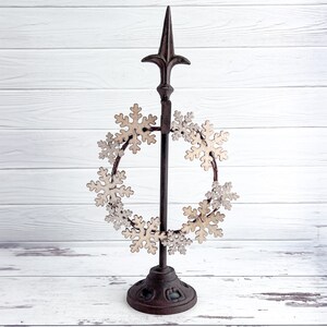 Glittered Natural Wood Snowflake Candle Ring / Mini Wreath 4.5 Inner ...