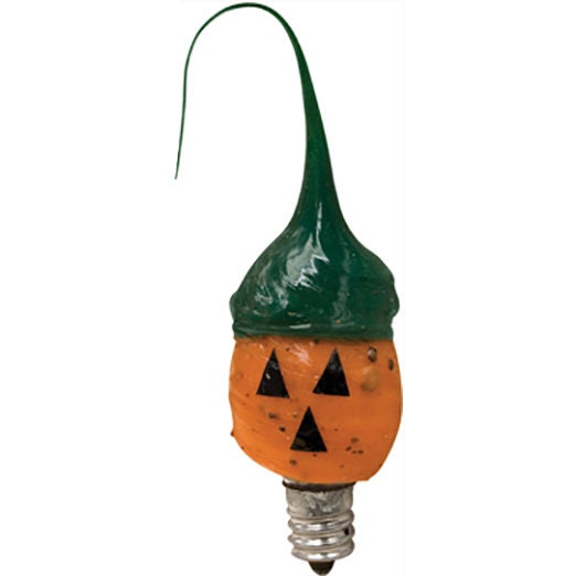 Novelty Silicone Dipped Light Bulb - Pumpkin Face - Candelabra Socket ...
