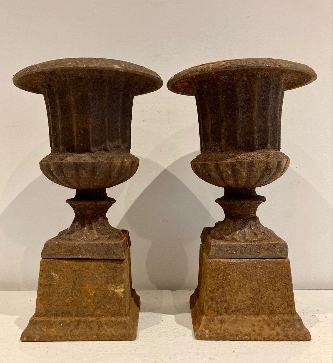 Pair of Antique Cast Iron Cups. Includes Supports - Etsy