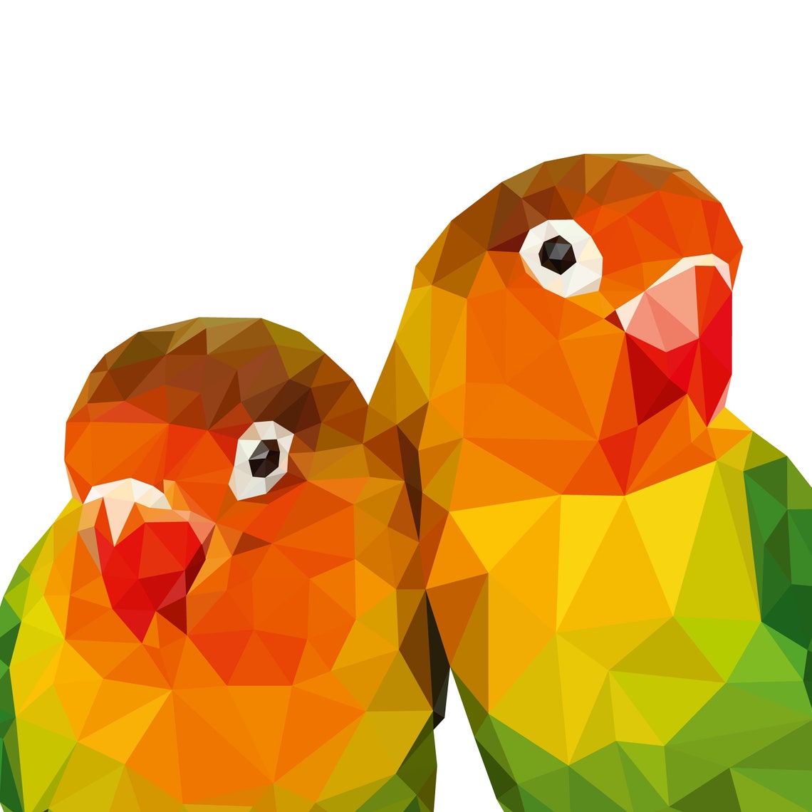Love Bird - Low Poly Digital Art (download) - Etsy