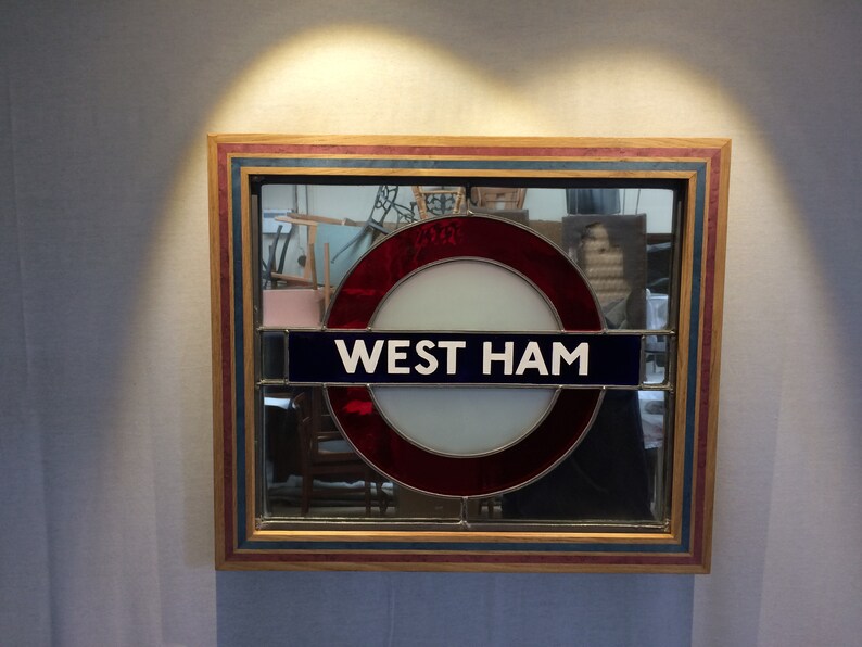 Stained Glass Mirrored London Tube Station Sign - Etsy UK