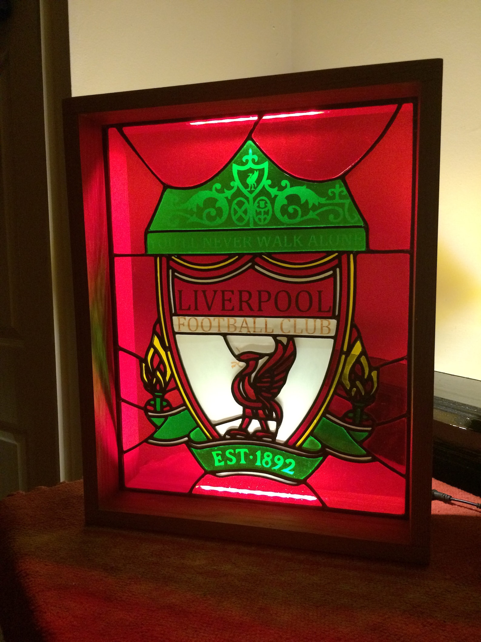 Stained Glass Football Crest - Etsy