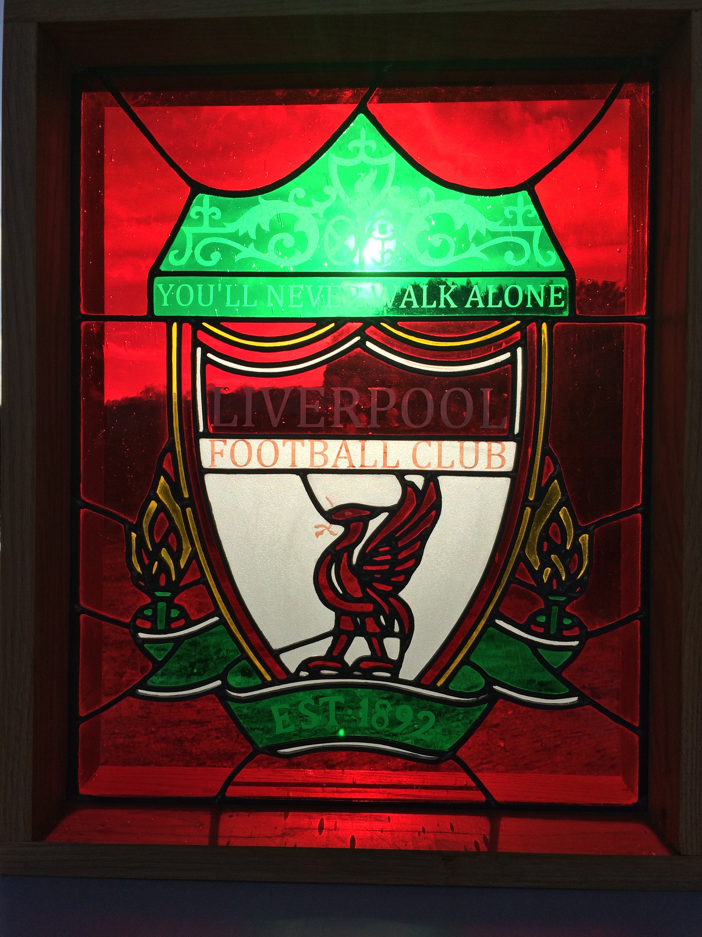 Stained Glass Football Crest - Etsy