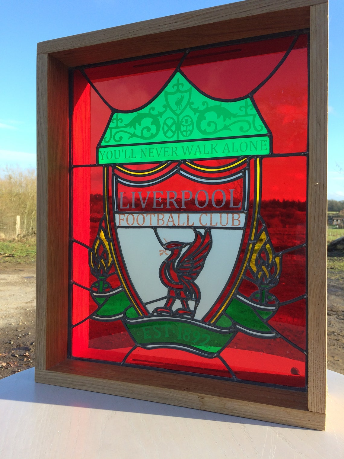 Stained Glass Football Crest - Etsy