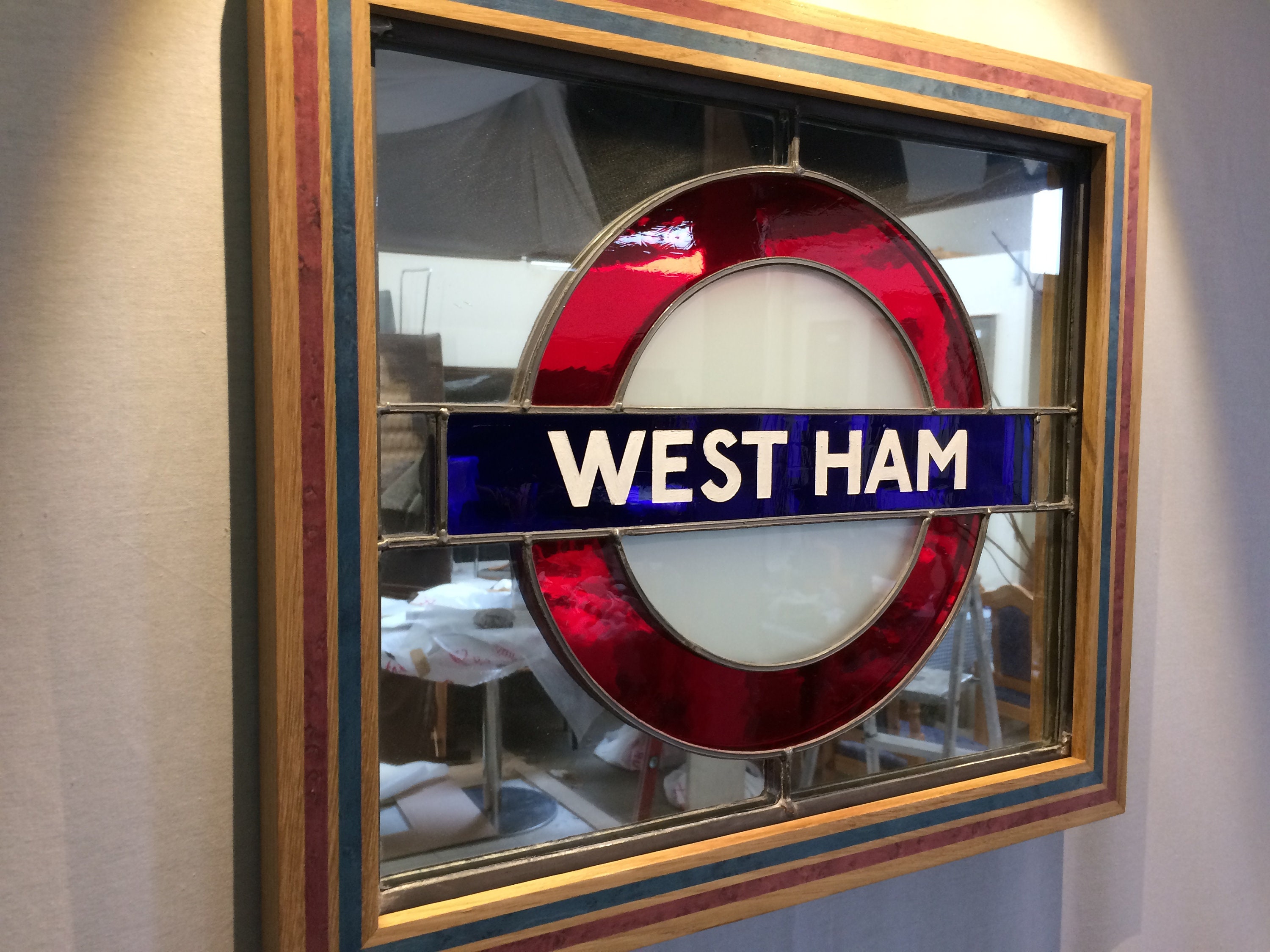 Stained Glass Mirrored London Tube Station Sign - Etsy UK
