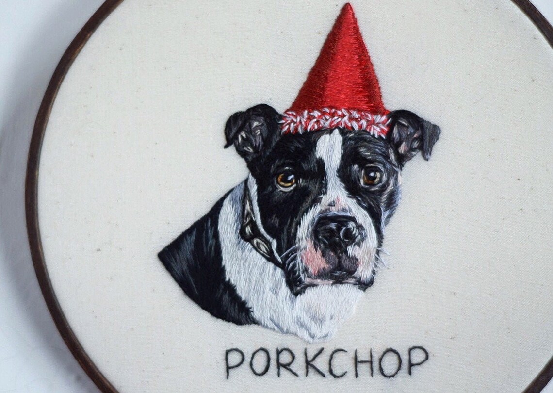 Custom Pet Portrait / Hand Embroidered Pet Portrait / Custom - Etsy