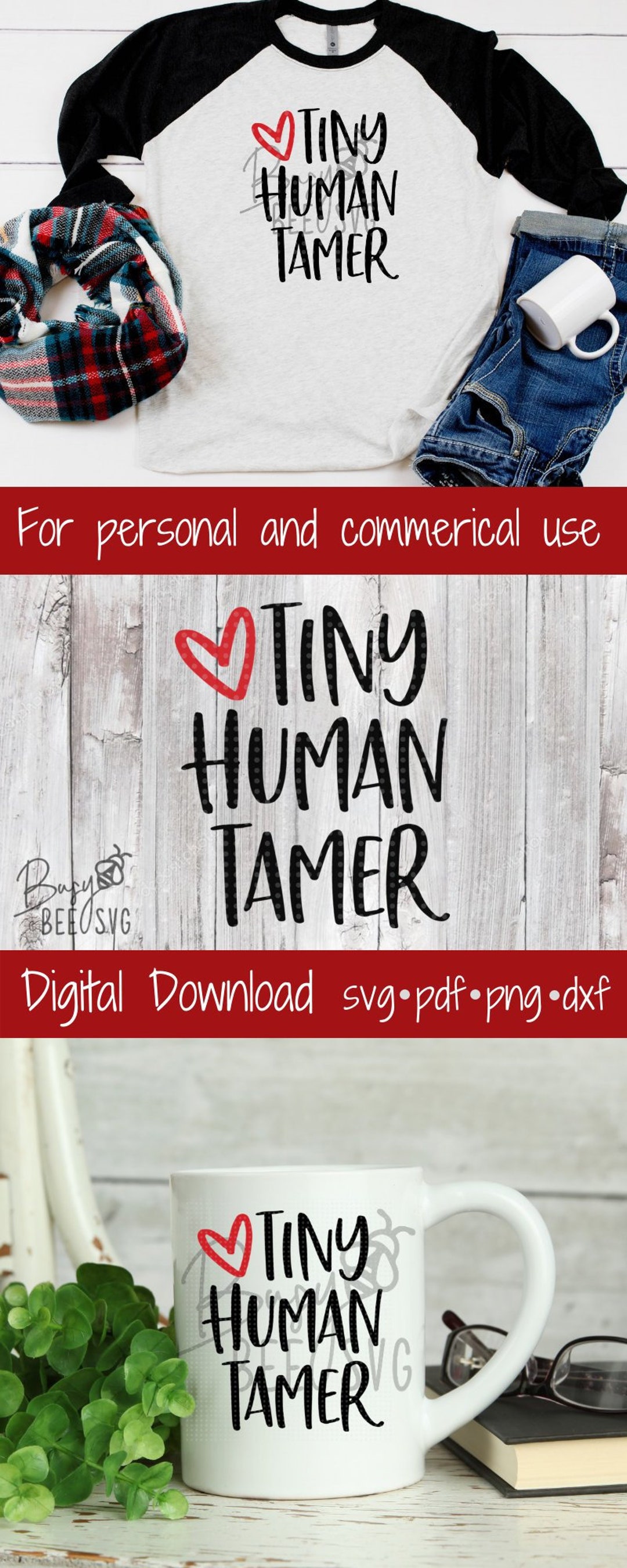 Tiny Human Tamer SVG, Tiny Human Svg, Mom Life Svg, Raising Tiny Humans ...