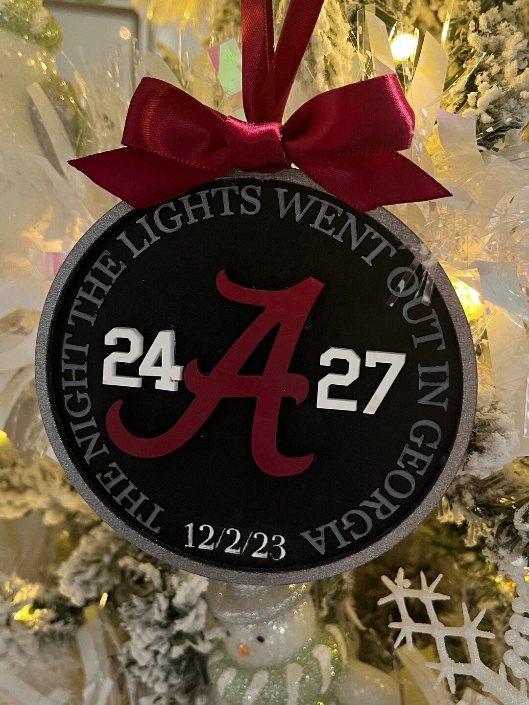 Alabama Beats Georgia Ornament, Bama Beats Georgia, Christmas Ornament ...