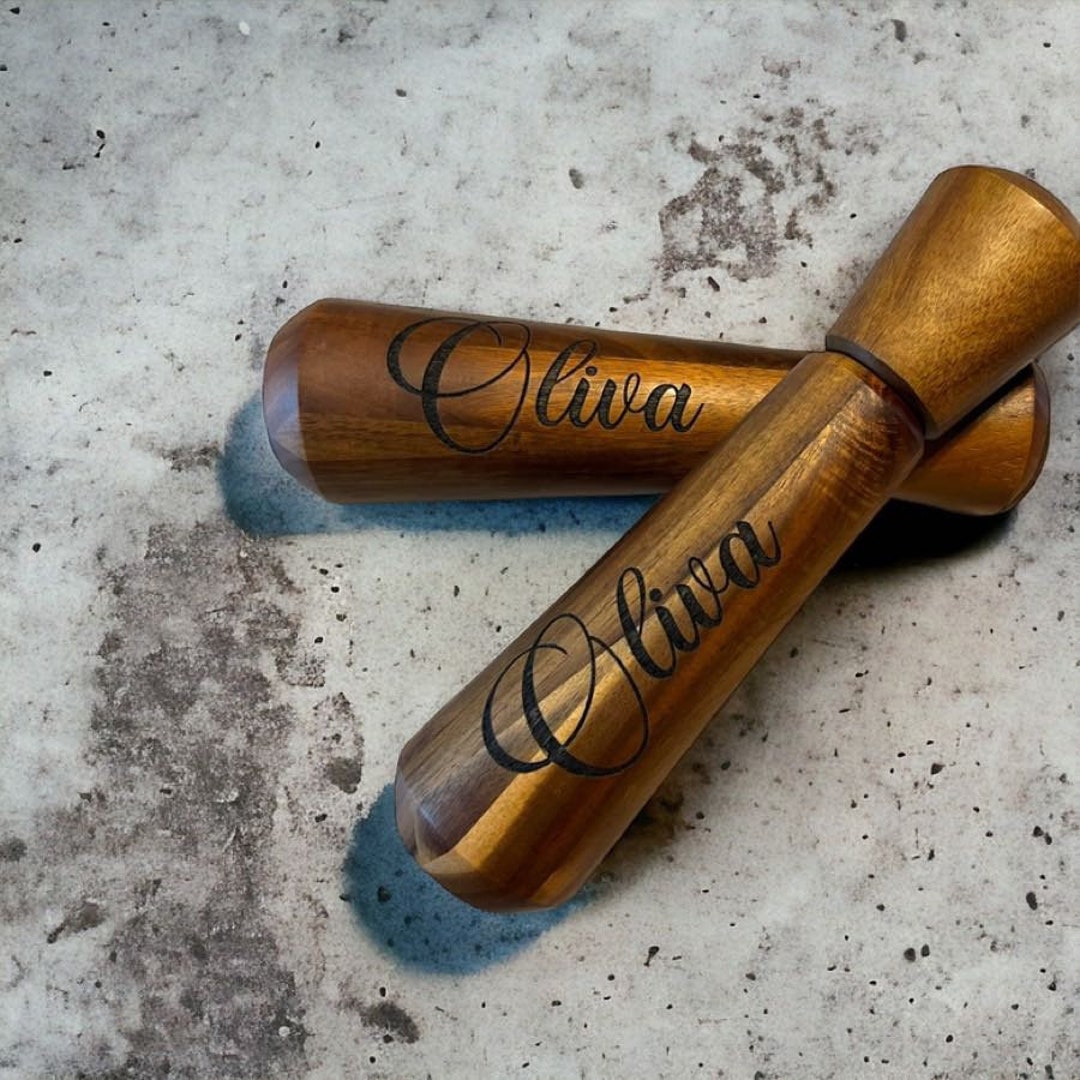 Personalized Wooden Salt and Pepper Shaker Grinders Engraved Wedding ...