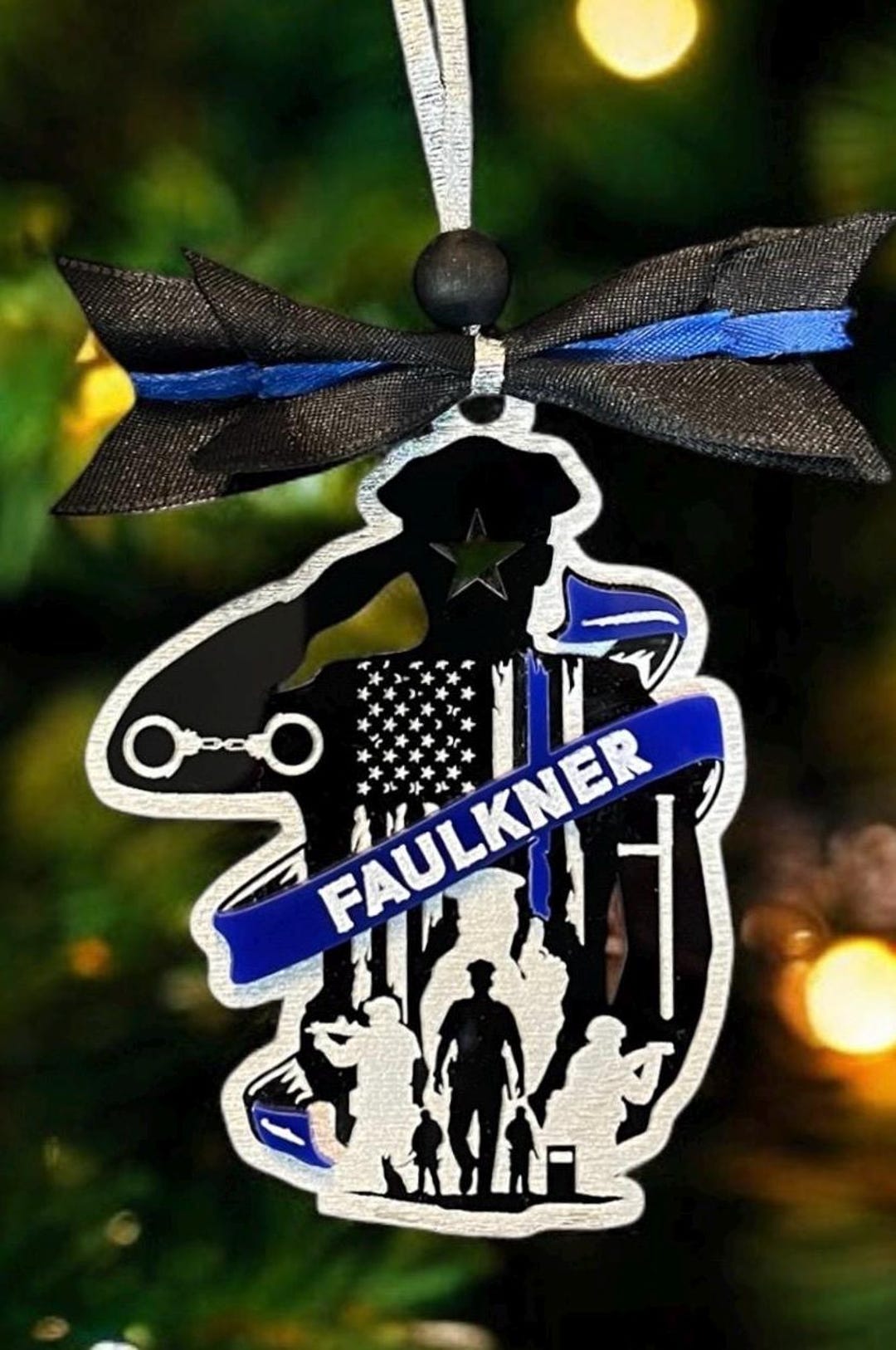 Personalized Police Gift, Police Officer Ornament, Engraved Police ...